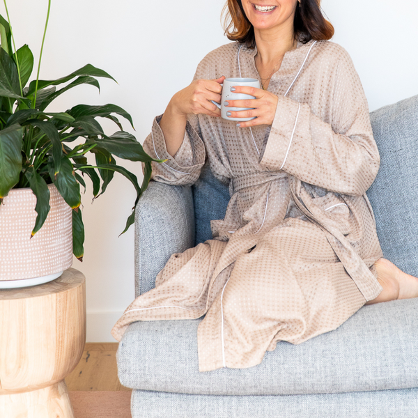 Organic Bamboo Waffle Robe - Camel M/L – Pure Zone