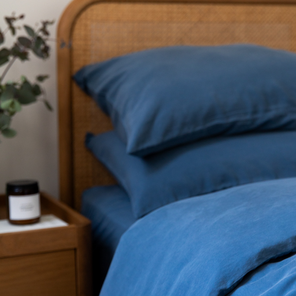 Organic Bamboo Stone Washed Quilt Cover Set - Indigo – Pure Zone