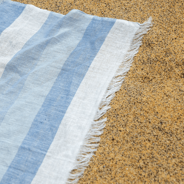 Cotton Fouta Bronte Stripe Towel - Blue – Pure Zone