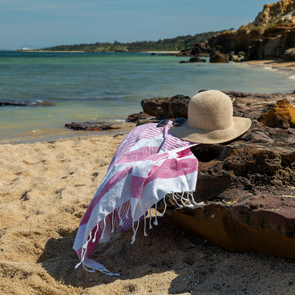 Cotton Fouta Stripe Towel - Pink – Pure Zone