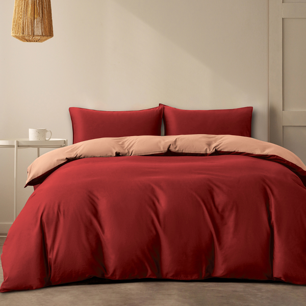 Vintage Cotton Reversible Quilt Cover Sets - Rosewood & Clay – Pure Zone